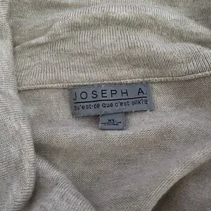 Joseph A | Sweaters | Joseph A Beige Cowl Neck Sweater Xl Ruffled Hem ...